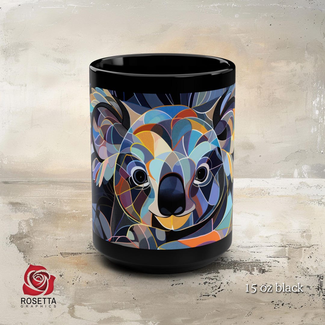Koala Bear Cubism Ceramic Art Mug, Modern Art Mug, Coffee Break Mug ...