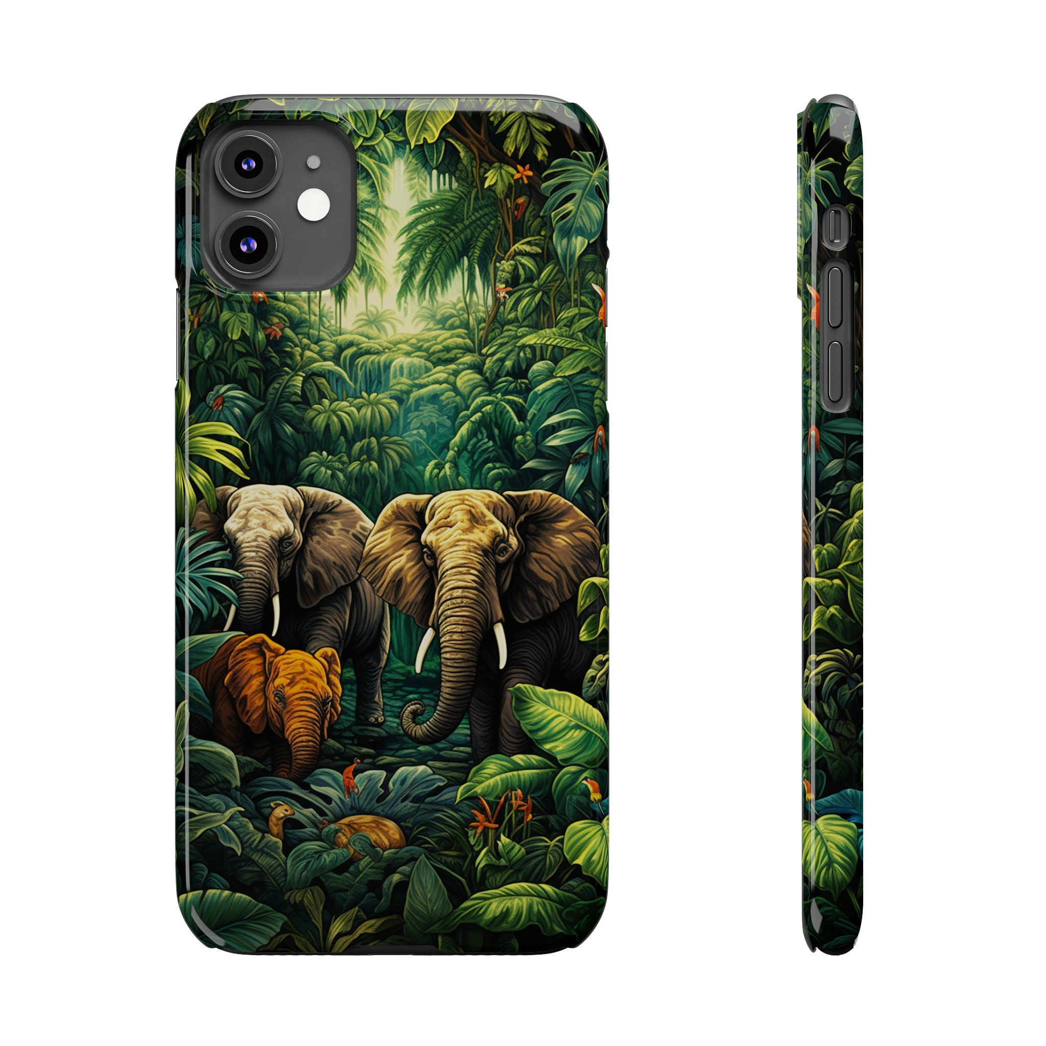 Elephant iPhone Case, Wild Safari Animals Cell Phone Cover for 15 14 13 ...