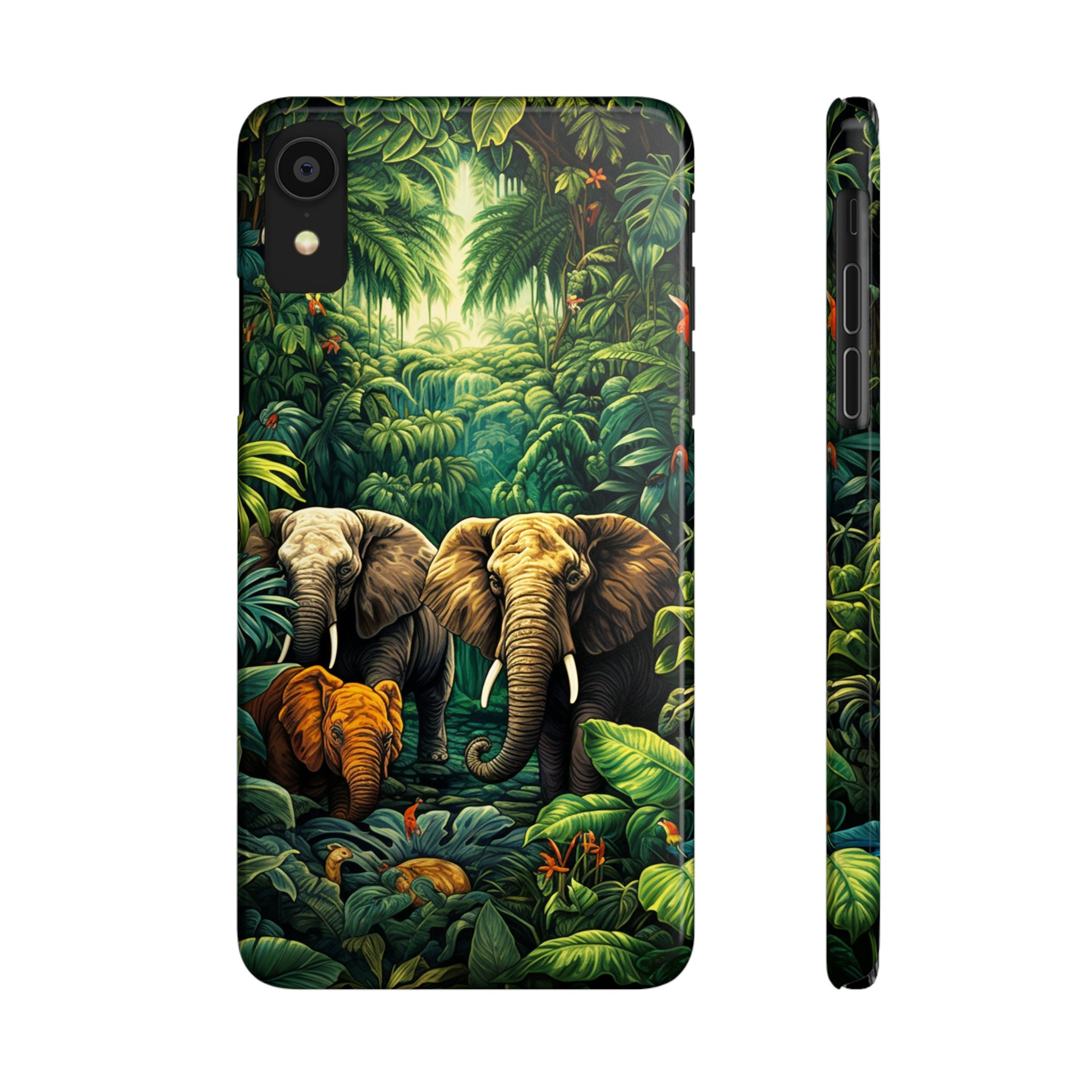 Elephant iPhone Case, Wild Safari Animals Cell Phone Cover for 15 14 13 ...