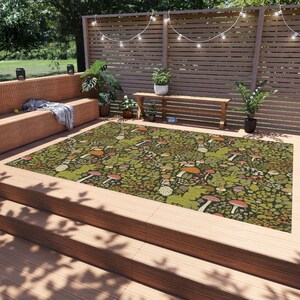 Cottagecore Mushroom Rug, Nature Inspired Large Area Rugs for Bedroom ...