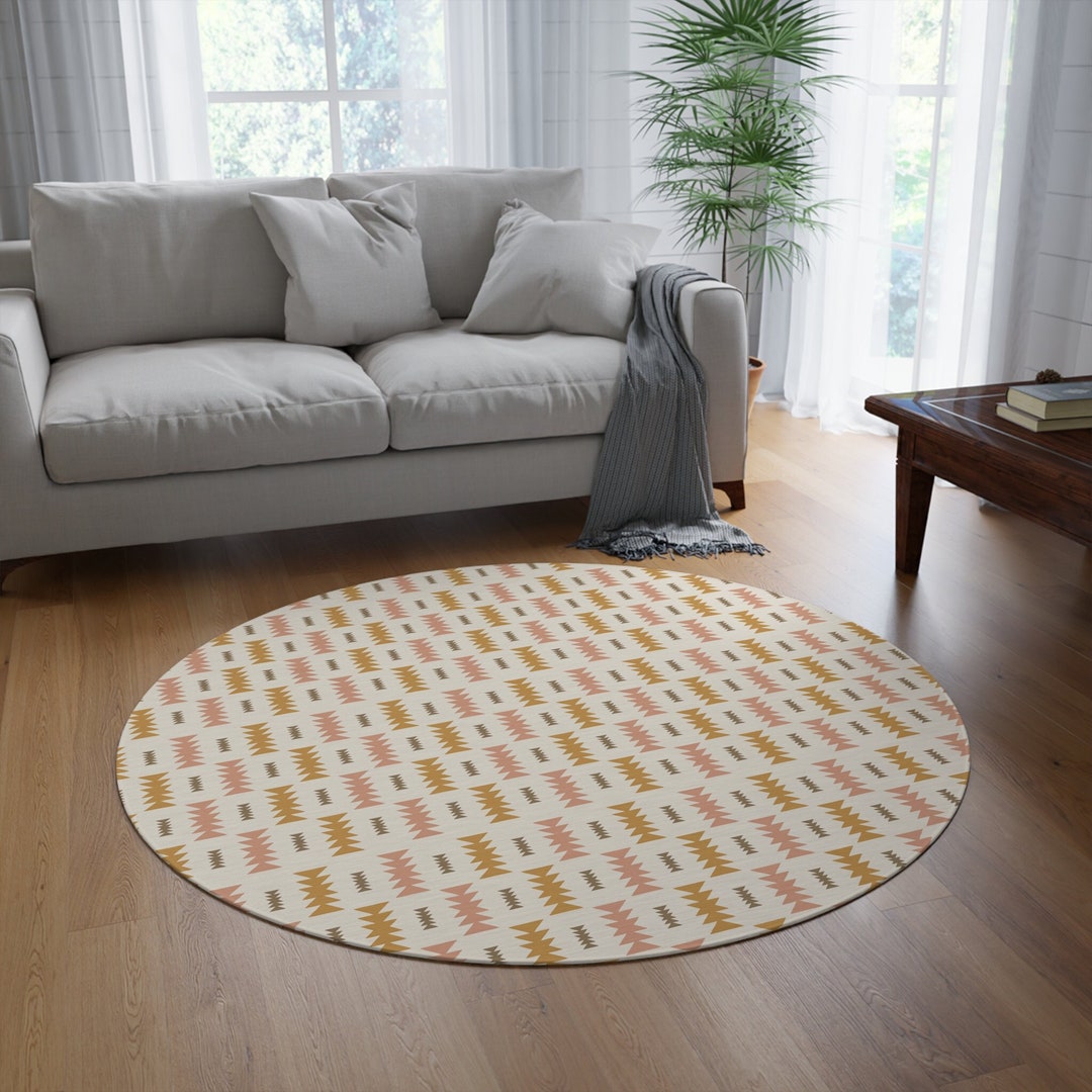 Boho Round Area Rug, Colorful Circle Rug for Living Room, Cute Rugs for ...