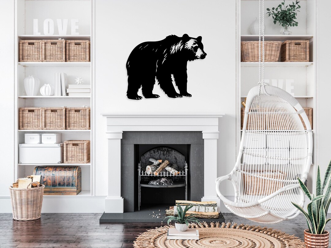 Bear Metal Wall Art, Outdoor Indoor Metal Art, Wildlife Lover Gift ...