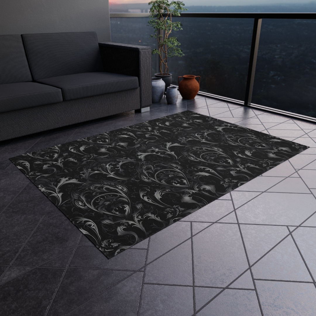 Gothic Rug, Large Area Rugs for Bedroom, Unique Black Rug for Indoor ...