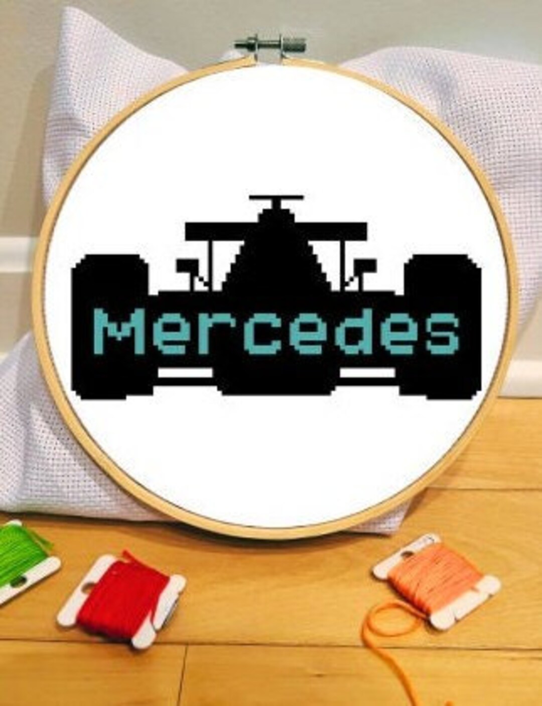 Mercedes Formula 1 Car Cross Stitch Pattern - Etsy