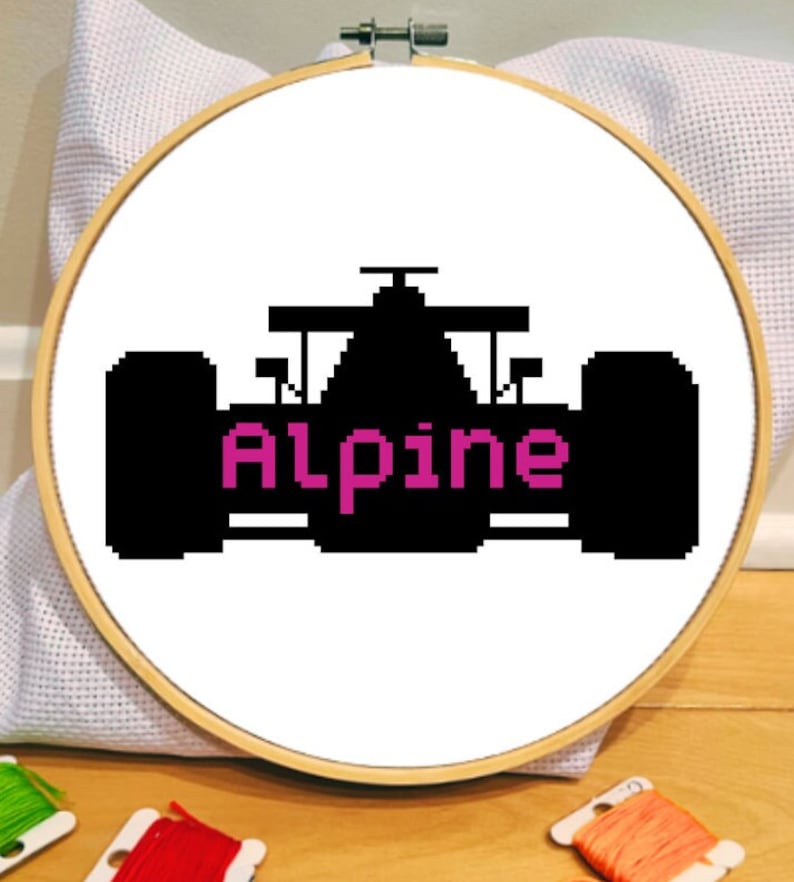 Alpine Car F1 Racing Cross Stitch Pattern - Etsy