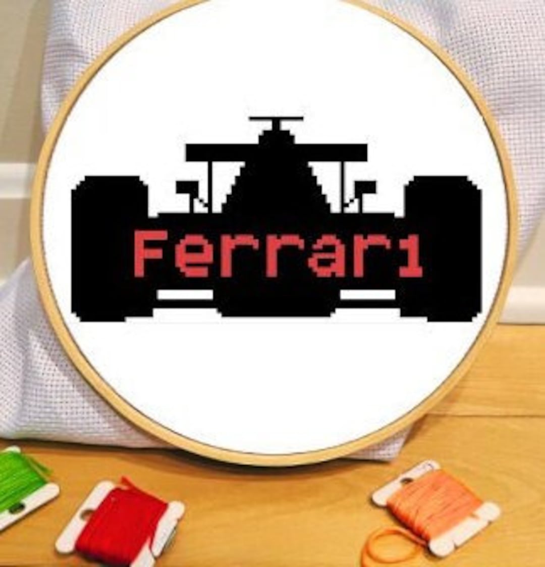 Ferrari Formula 1 Car Cross Stitch Pattern - Etsy