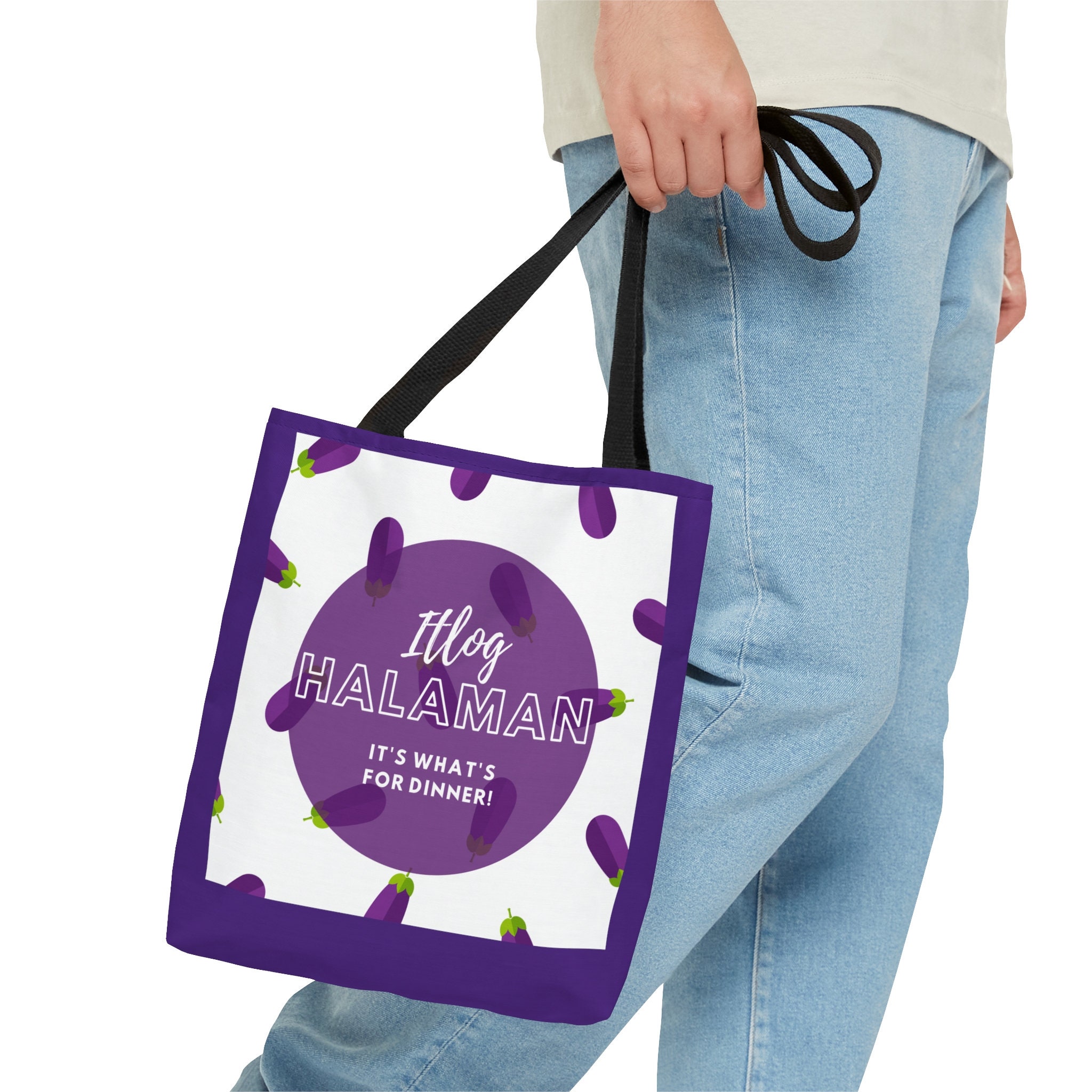 Itlog Halaman eggplant AOP Tote Bag, Tote Bag, Re-useable Shopping Bag ...
