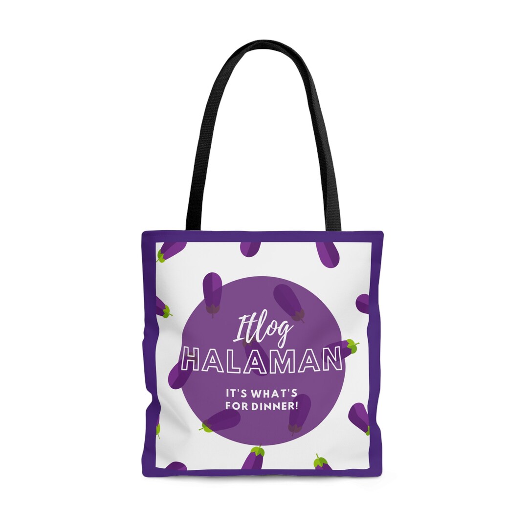 Itlog Halaman (eggplant) AOP Tote Bag, Tote Bag, Re-useable Shopping ...