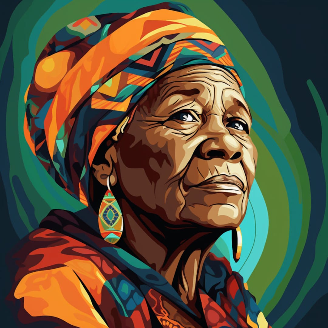 Queen Mother Art Print: Black Woman Portrait, Home Decor (digital ...