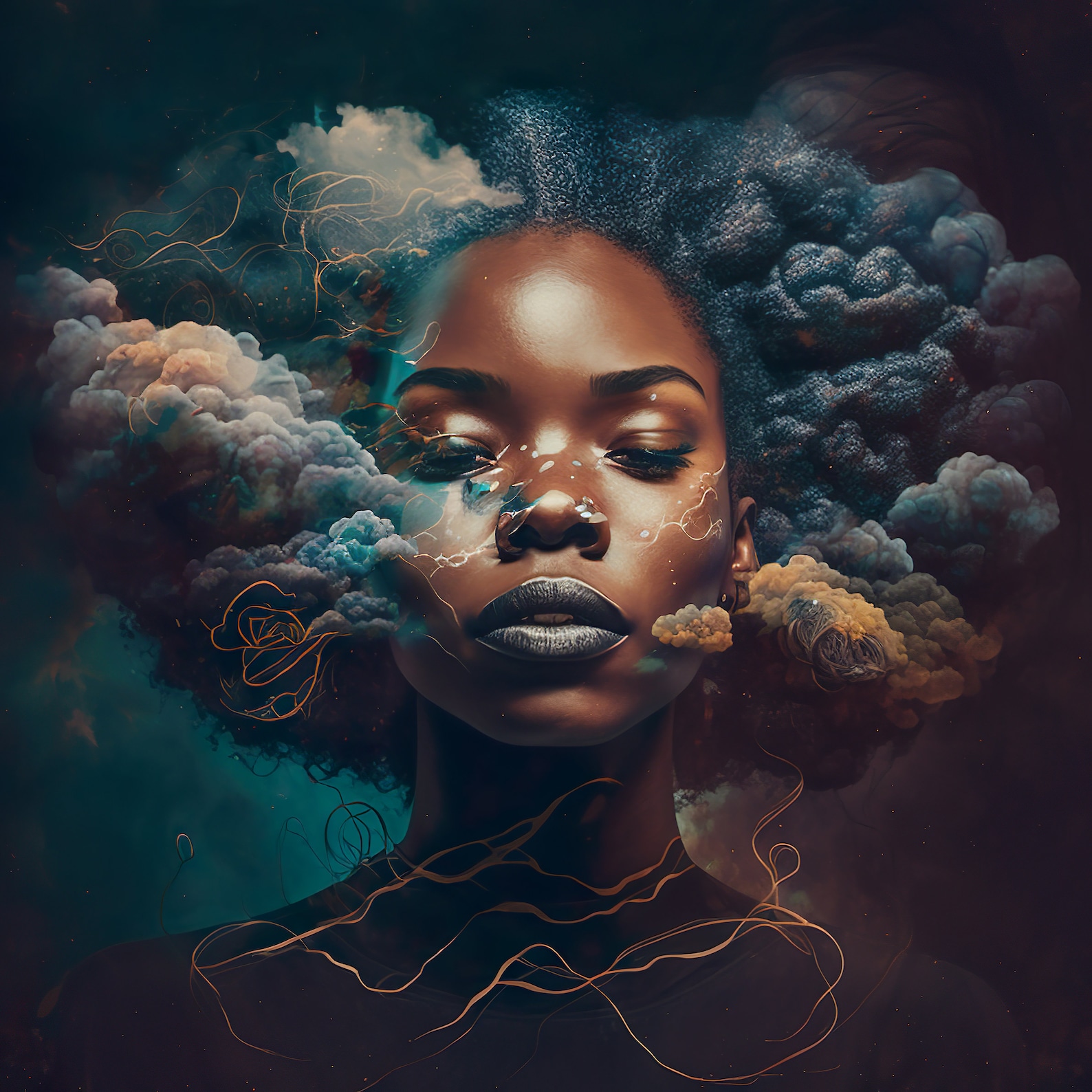 Black Woman Art Print: Abstract Portrait, Home Decor (digital Download ...