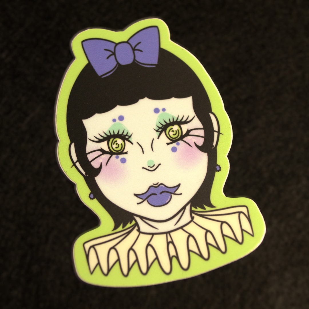 Alien Clown Girl Matte Sticker - Etsy