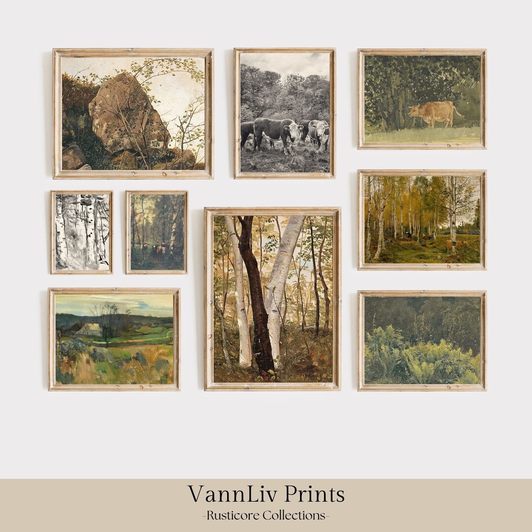 Countryside Cows Gallery Wall Art Set Rural Living Decor PRINTABLE Set ...