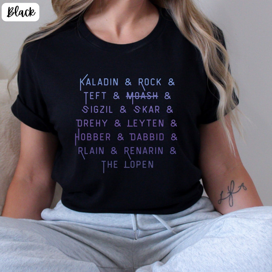 Bridge Four Names Tshirt, Stormlight Archive Tee, Kaladin Stormblessed ...