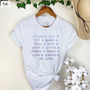 Bridge Four Names Tshirt, Stormlight Archive Tee, Kaladin Stormblessed ...