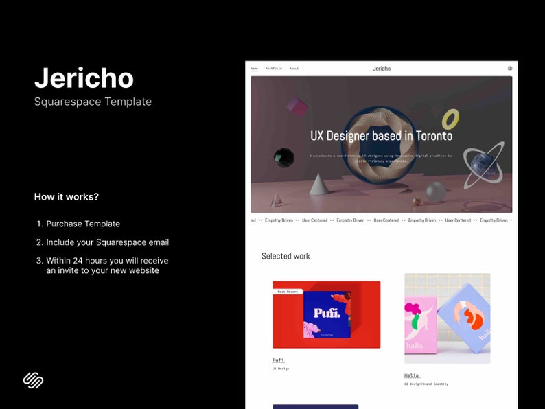 Portfolio Website Template for Designers, Squarespace Website Template, UX Portfolio, Graphic ...