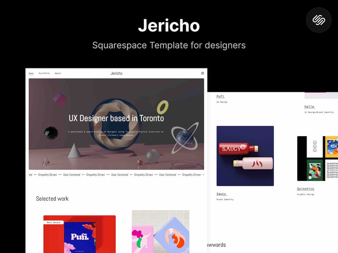 Portfolio Website Template for Designers, Squarespace Website Template ...