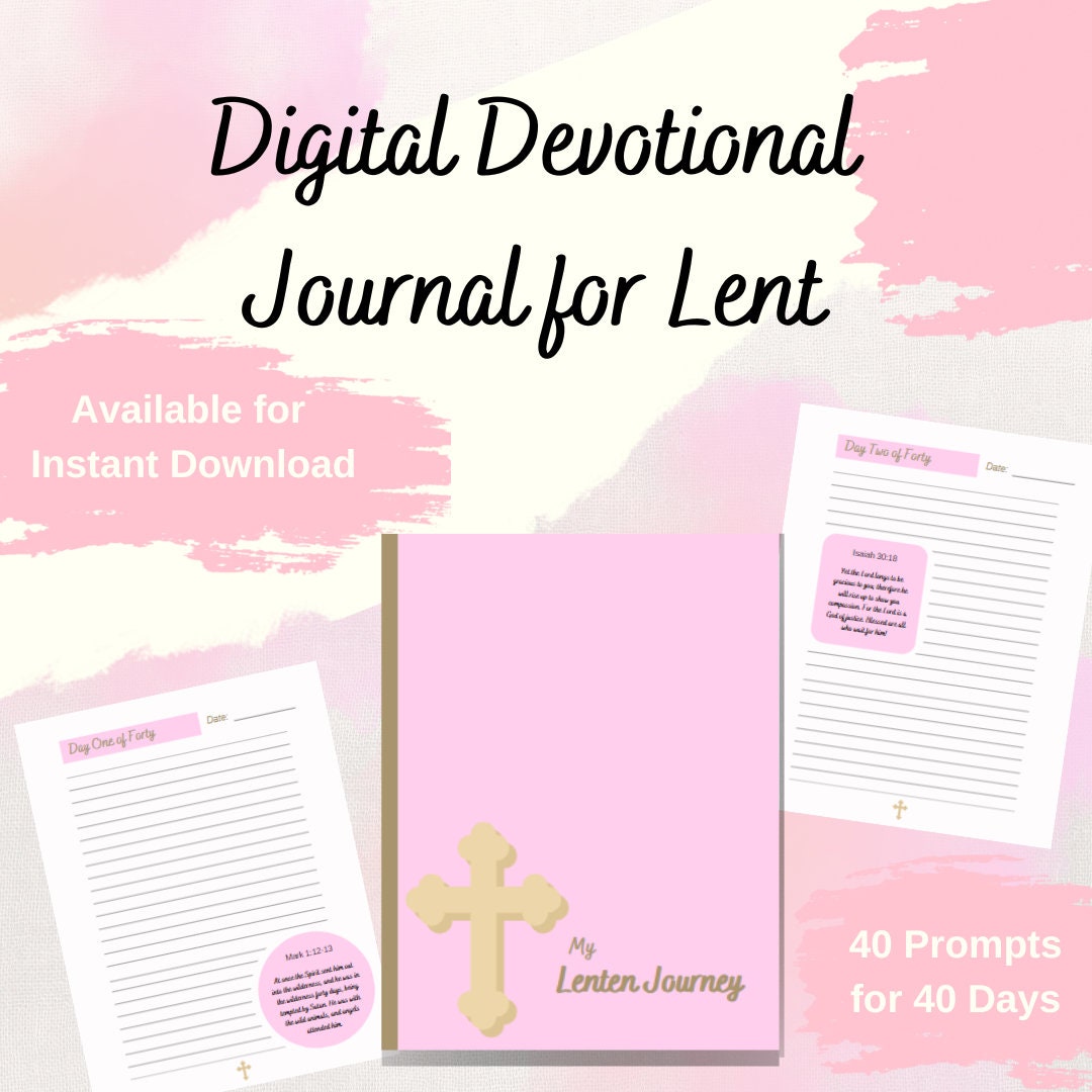 Digital Devotional Journal for Lent - Downloadable Bible Study Journal ...