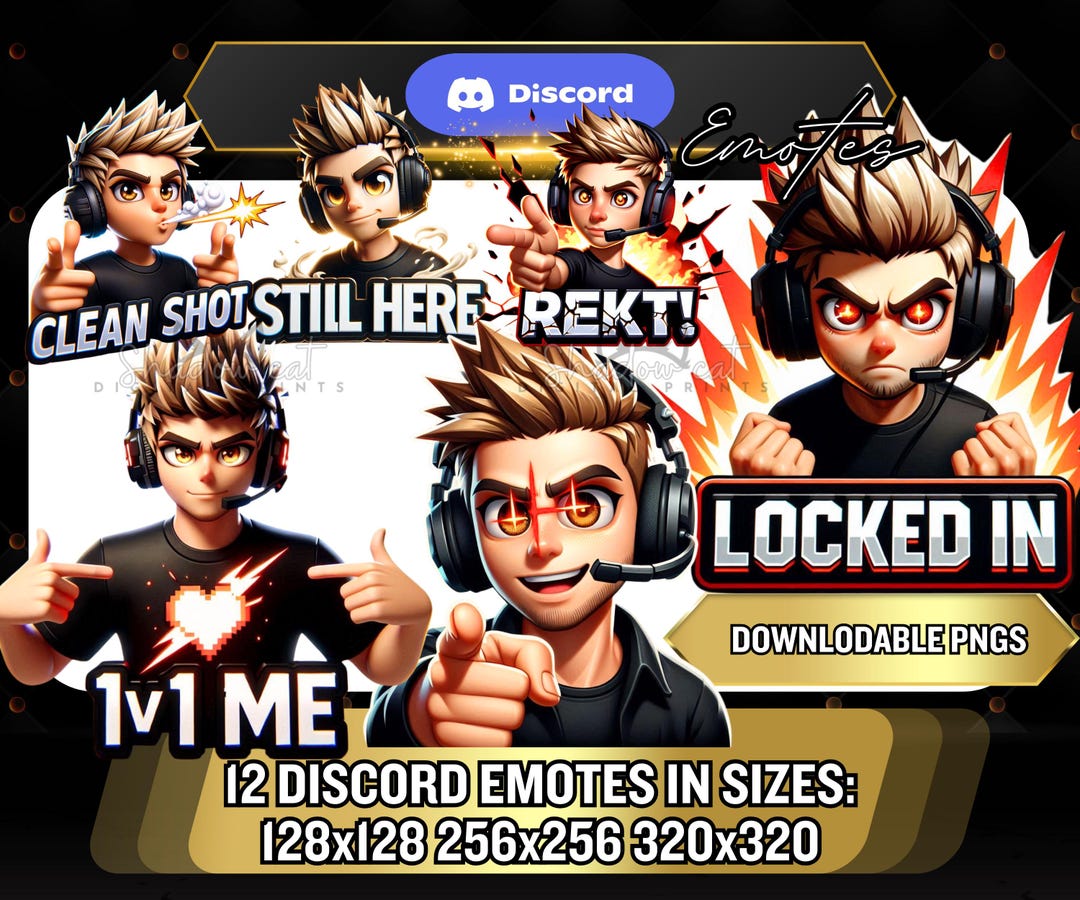 Blonde Male Emotes / 12 Blonde Hair Discord Emojis / Boy Streamer ...