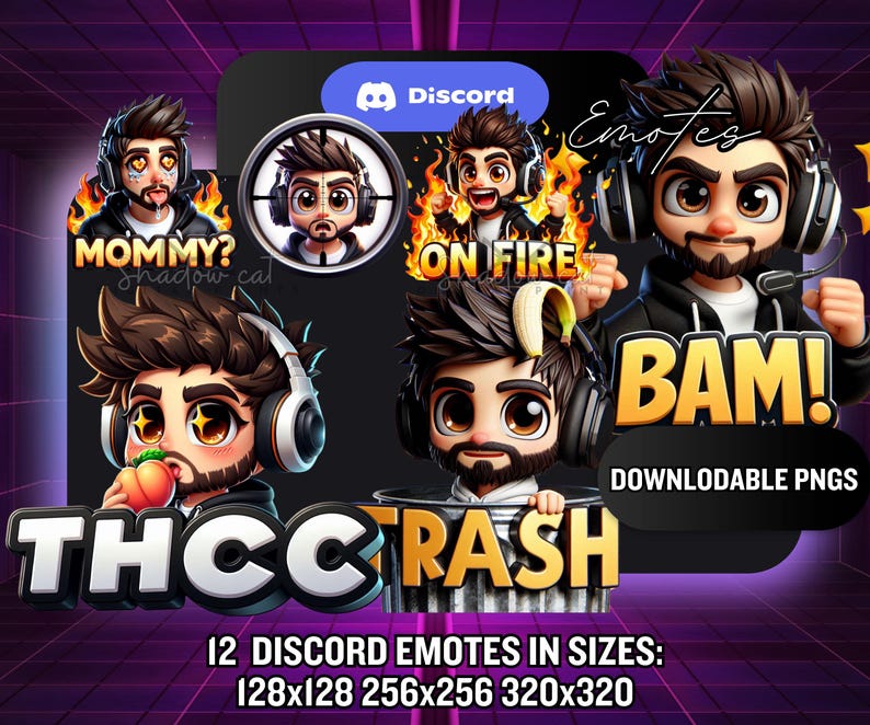 Brown Hair Gamer Guy Discord Emotes – Male Streamer Pngs (instant ...