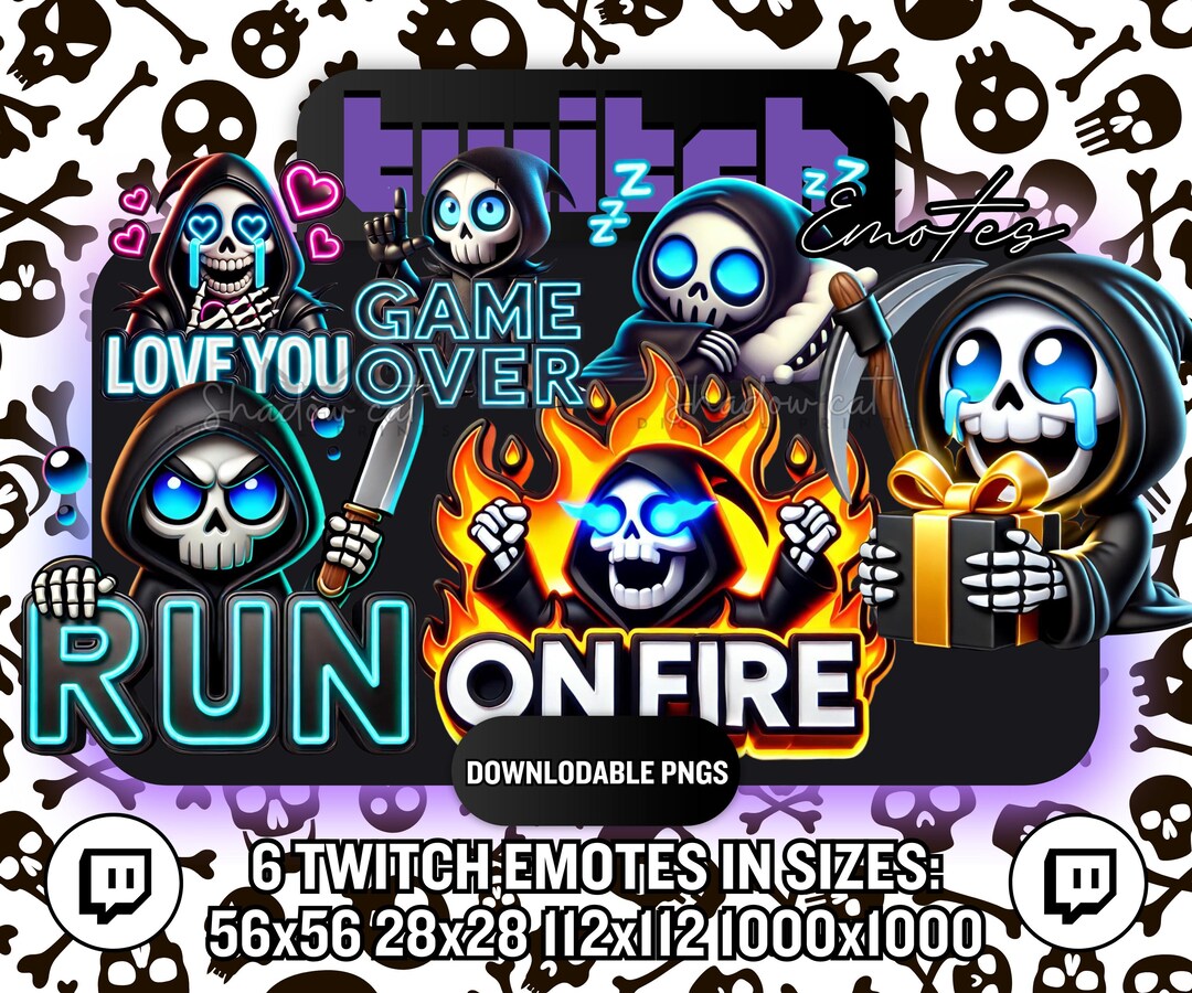 Twitch Emotes / 6 Reaper Twitch Emotes / Halloween Twitch Emotes ...