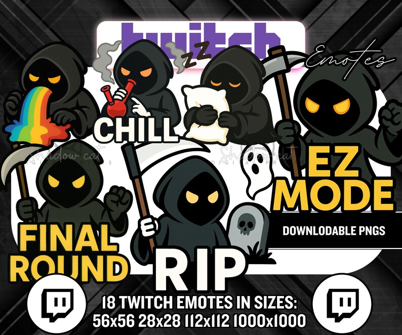 Reaper Emotes / 18 Twitch Reaper Emotes / Halloween Twitch Emojis ...