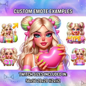 Custom Twitch Emotes / Custom Gamer Girl Streamer Discord Emojis ...