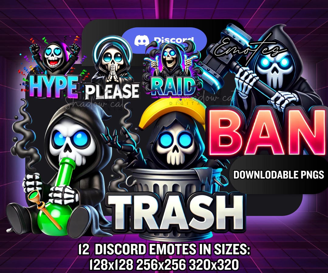 Discord Emotes / 12 Reaper Discord Emotes / Halloween Emotes / Spooky ...