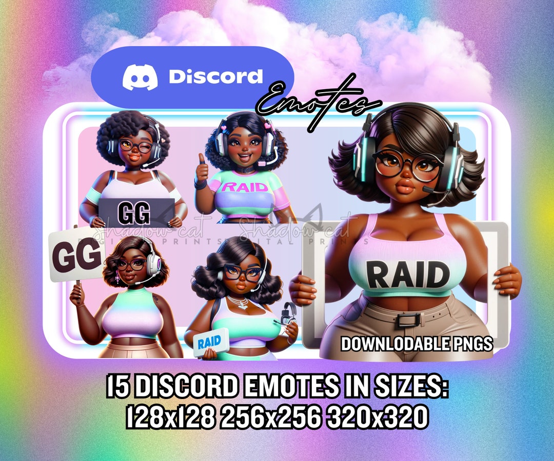 Black Girl Emotes / 15 Black Discord Streamer Girl Curvy BBW Emojis ...