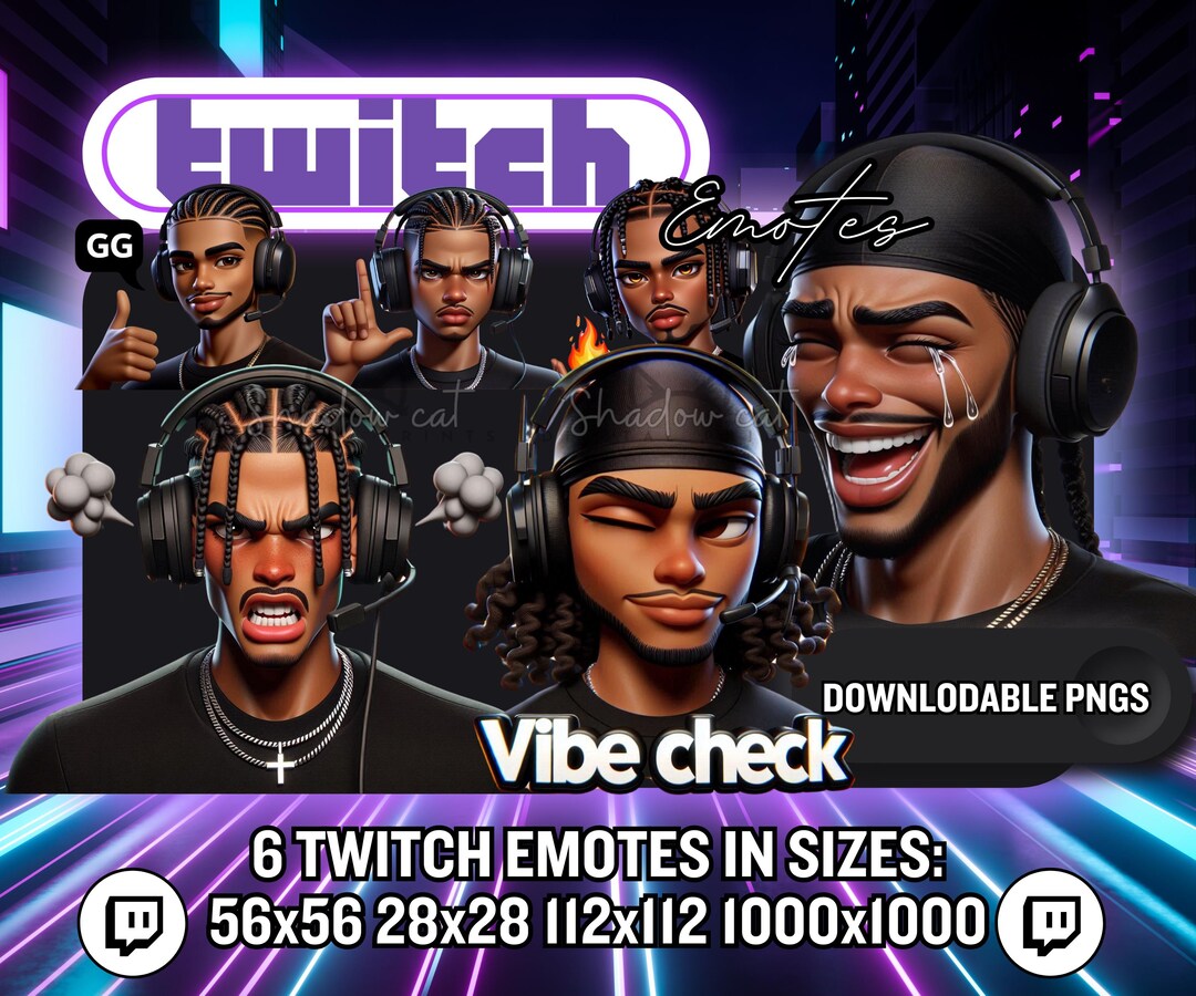 Black Man Twitch Emotes – Gamer Emojis PNG (instant Download) - Etsy