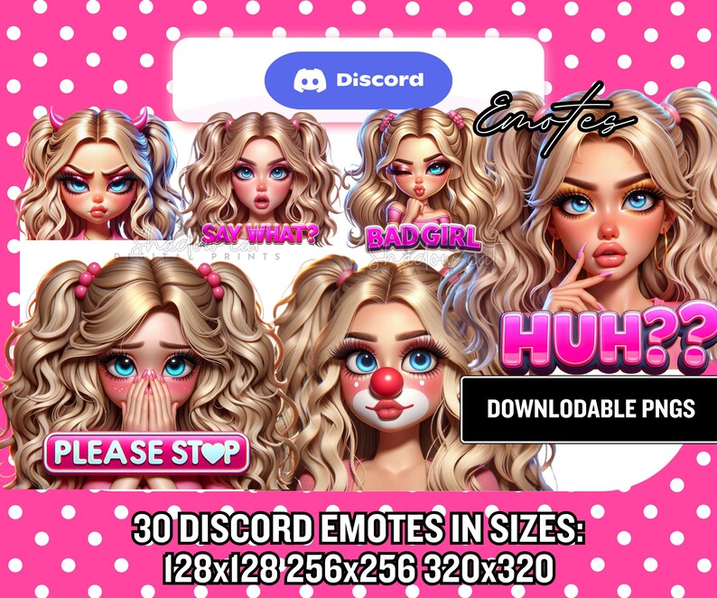 Blonde Anime Girl Discord Emotes, Kawaii Gamer Set (PNG Files) - Etsy