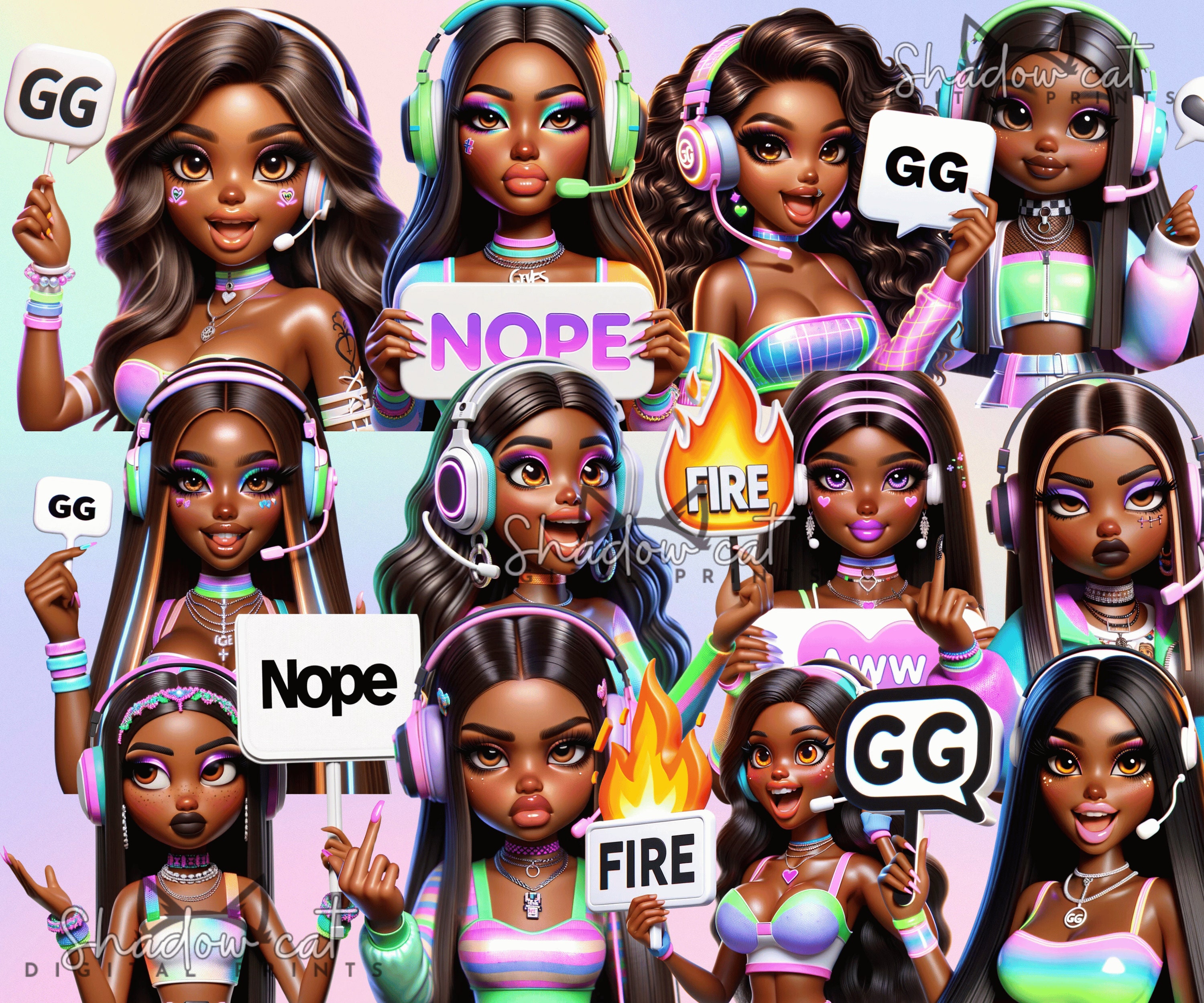 Anime Black Girl Twitch Emotes / 57 Chibi Black Girl Streamer Discord ...