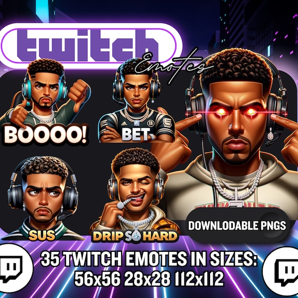 Black Male Twitch Emotes - Etsy