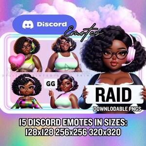 Black Girl Emotes / 15 Black Discord Streamer Girl Curvy BBW Emojis ...