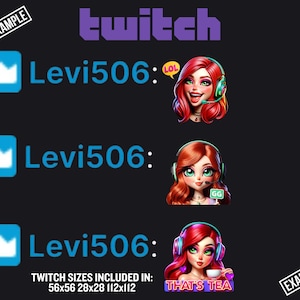 Redhead Twitch Emotes / Red Hair Discord Emojis / 70 Red Haired Twitch ...