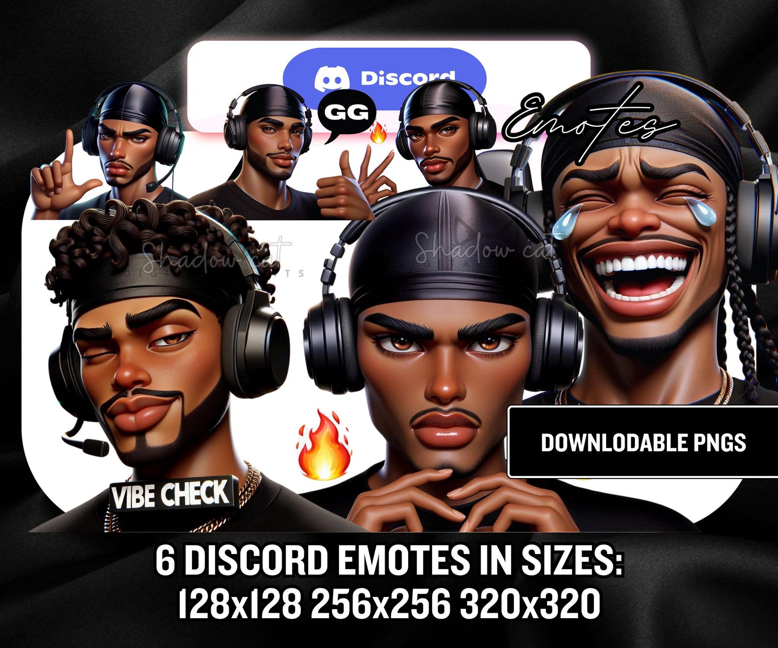 Black Man Discord Emotes / 6 Black Discord Emotes / Black Boy Male ...