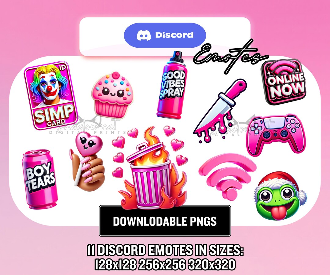 Discord Emotes / 11 Girly Emotes / Gamer Emotes / Cute Emotes / Kawaii ...