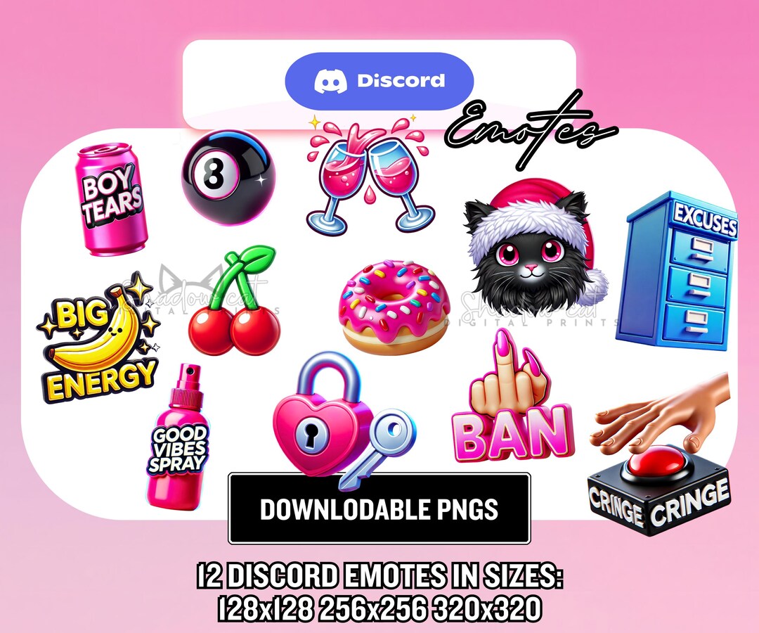 Discord Emotes / 12 Girly Emotes / Gamer Emotes / Cute Emotes / Kawaii ...