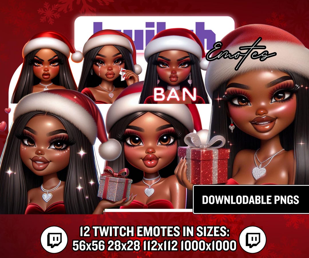 Black Girl Twitch Emotes / 12 Black Emotes / BBW Plus Sized Curvy ...