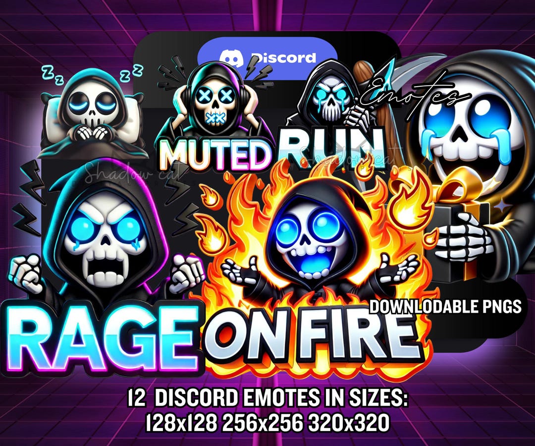 Discord Emotes / 12 Reaper Discord Emotes / Halloween Emotes / Spooky ...