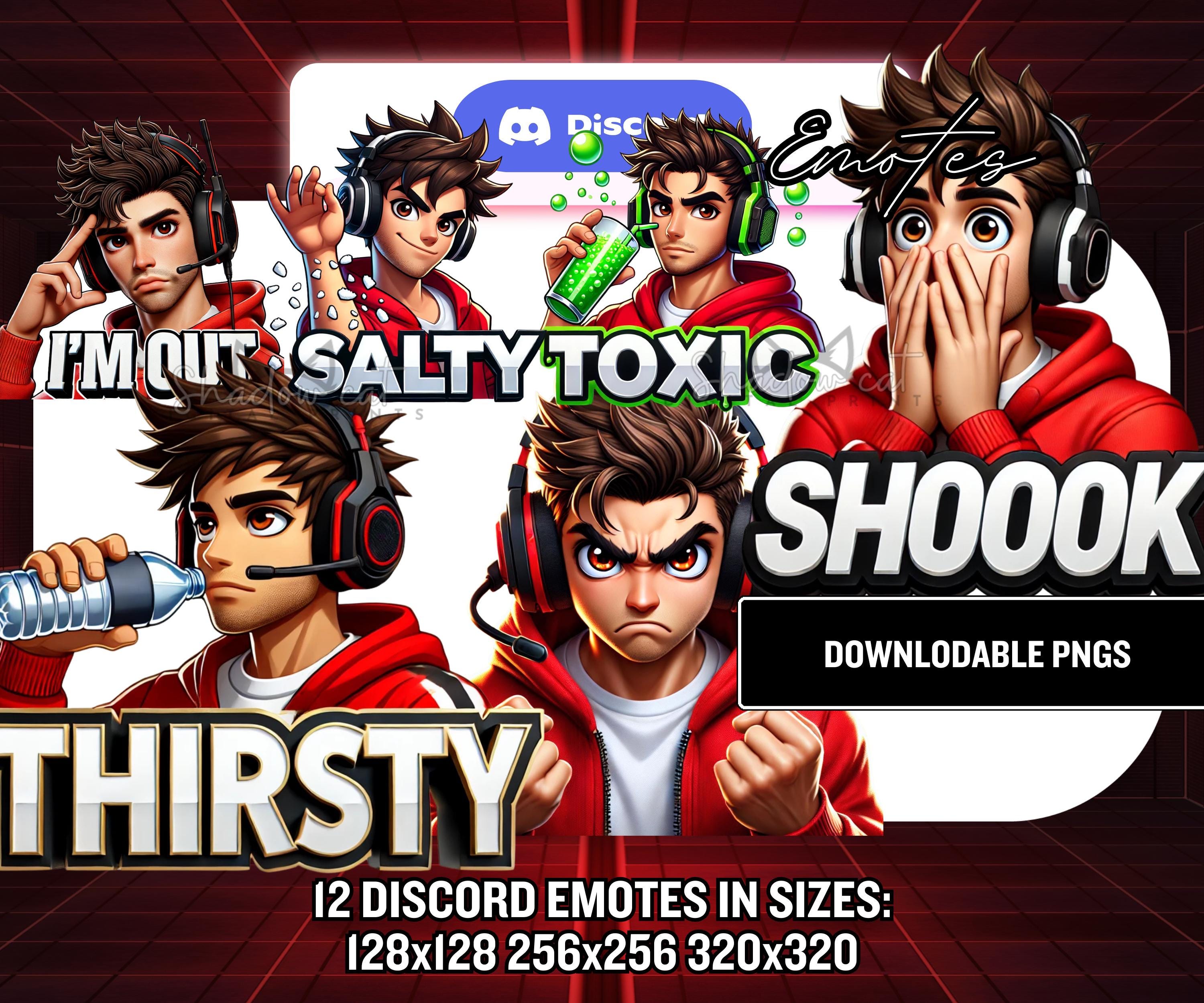 Male Discord Emotes / 12 Brown Hair Guy Discord Emojis / Boy Streamer ...