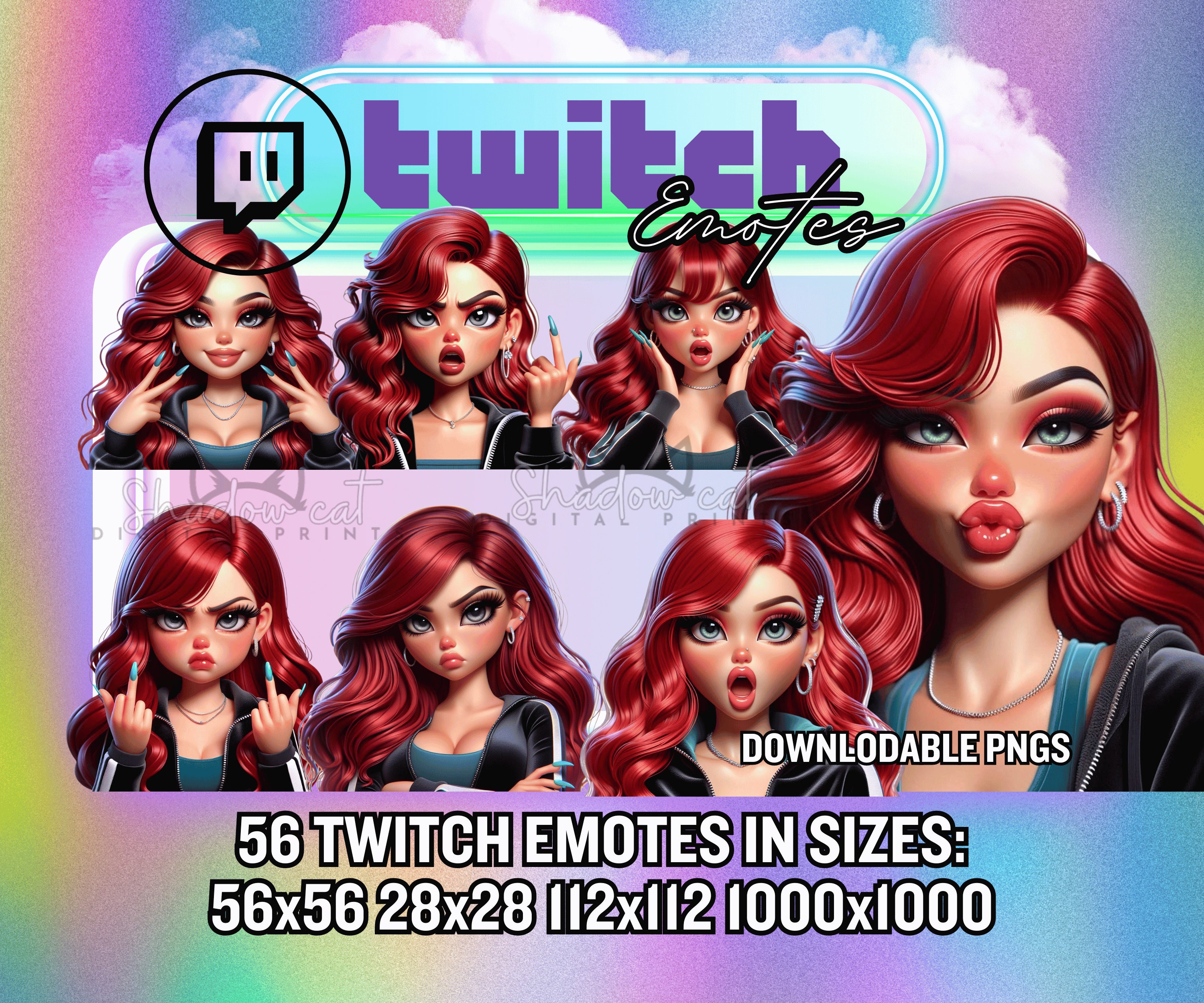 Redhead Twitch Emotes, Red Hair Discord Emojis (digital Download) - Etsy