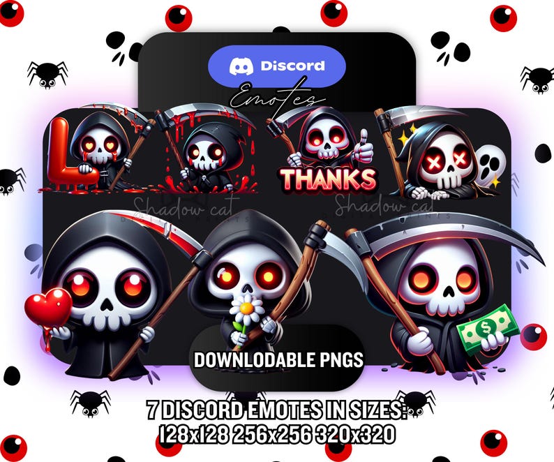 Discord Emotes / 7 Reaper Discord Emotes / Halloween Emotes / Spooky ...