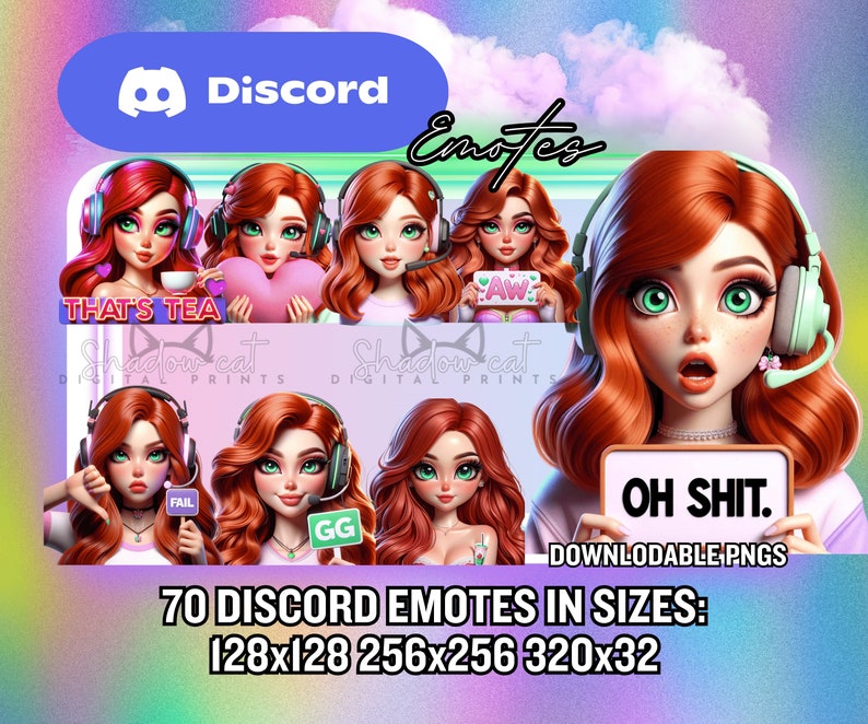 Red Hair Discord Emotes / 70 Redhead Anime Discord Emojis / Red Haired ...