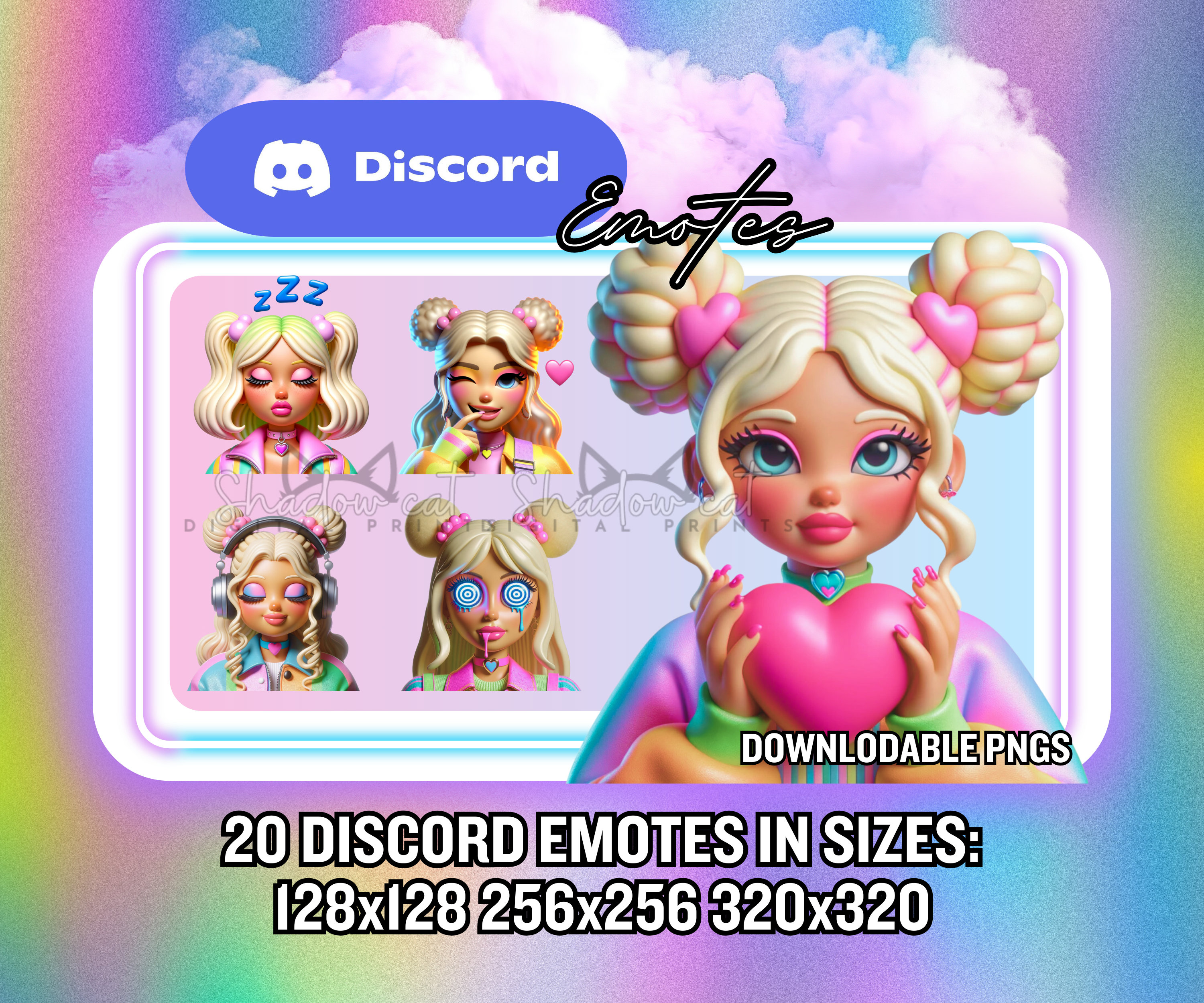 Discord Emotes / 20 Blonde Discord Emotes / Kawaii Anime Blonde Hair ...