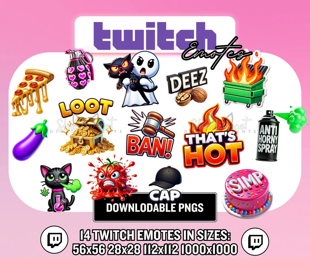 Twitch Emotes / 14 Gamer Emotes / Meme Emotes - Instant Download Png's ...