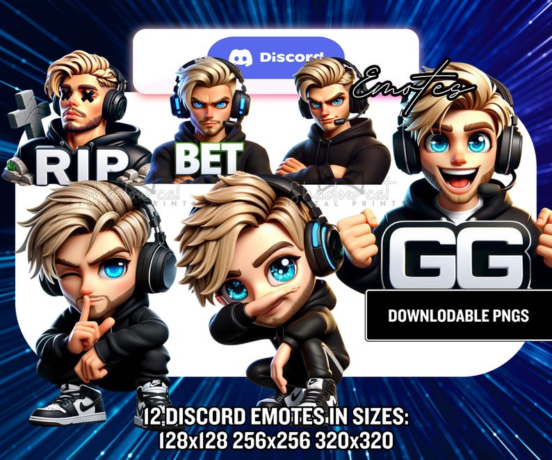 Discord Emotes / 12 Blonde Hair Guy Discord Emojis / Boy Streamer ...