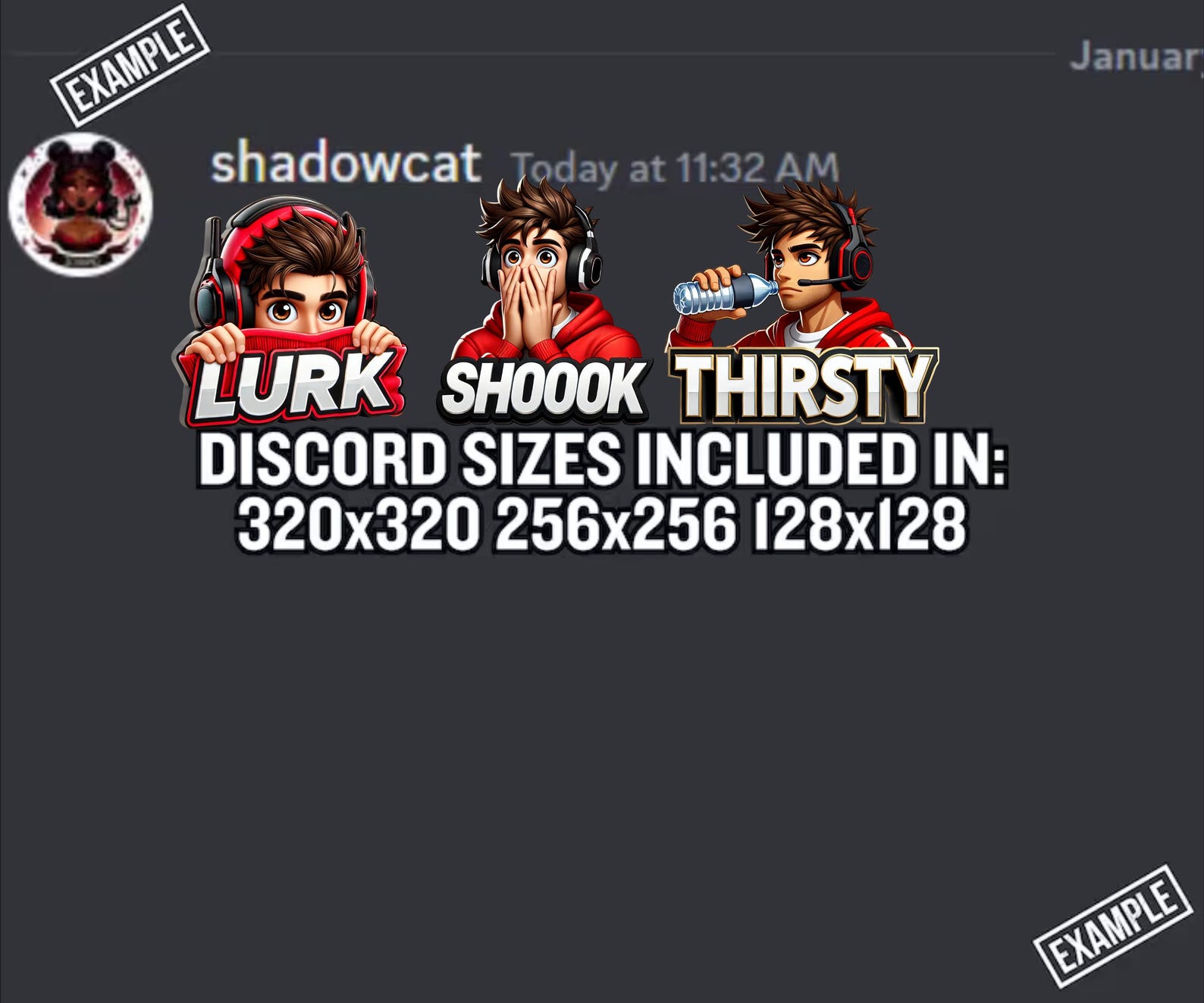 Male Discord Emotes / 12 Brown Hair Guy Discord Emojis / Boy Streamer ...