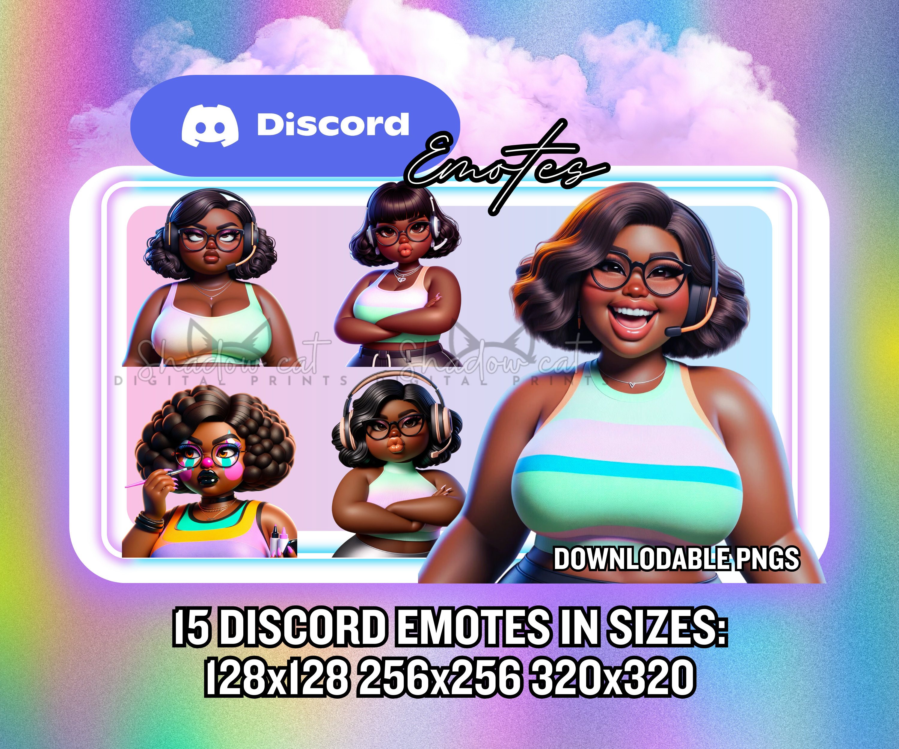 Black Girl Emotes / 15 Black Discord Streamer Girl Curvy BBW Emojis ...