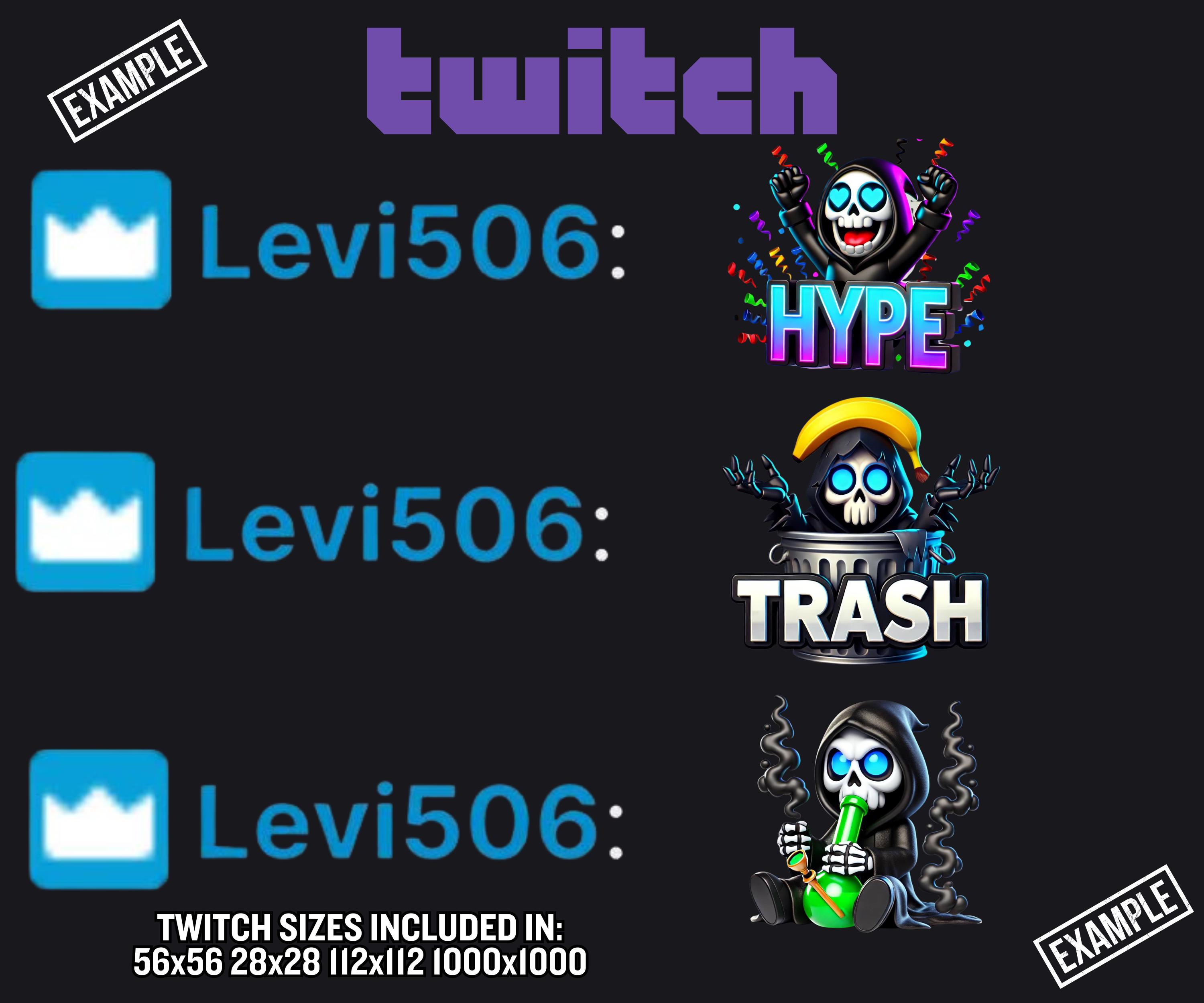 Reaper Twitch Emotes: Spooky Gamer Streamer Skulls (PNG Pack) - Etsy