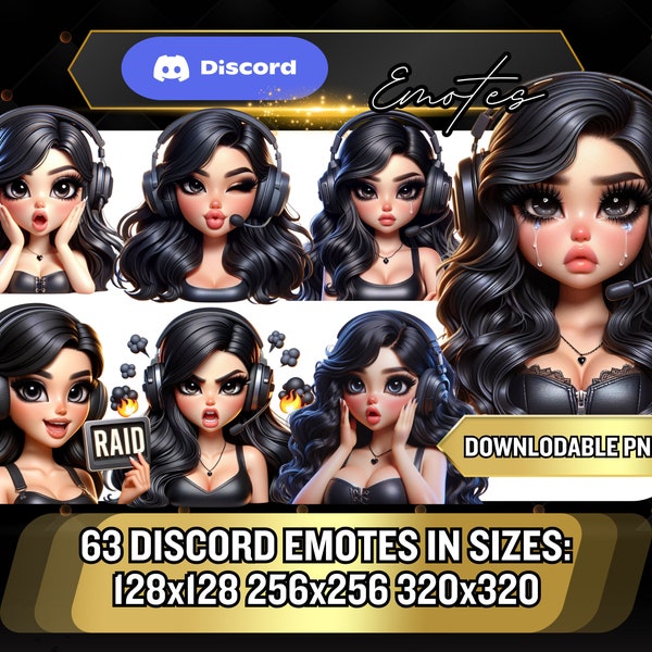 Black Hair Brown Eye Emotes - Etsy